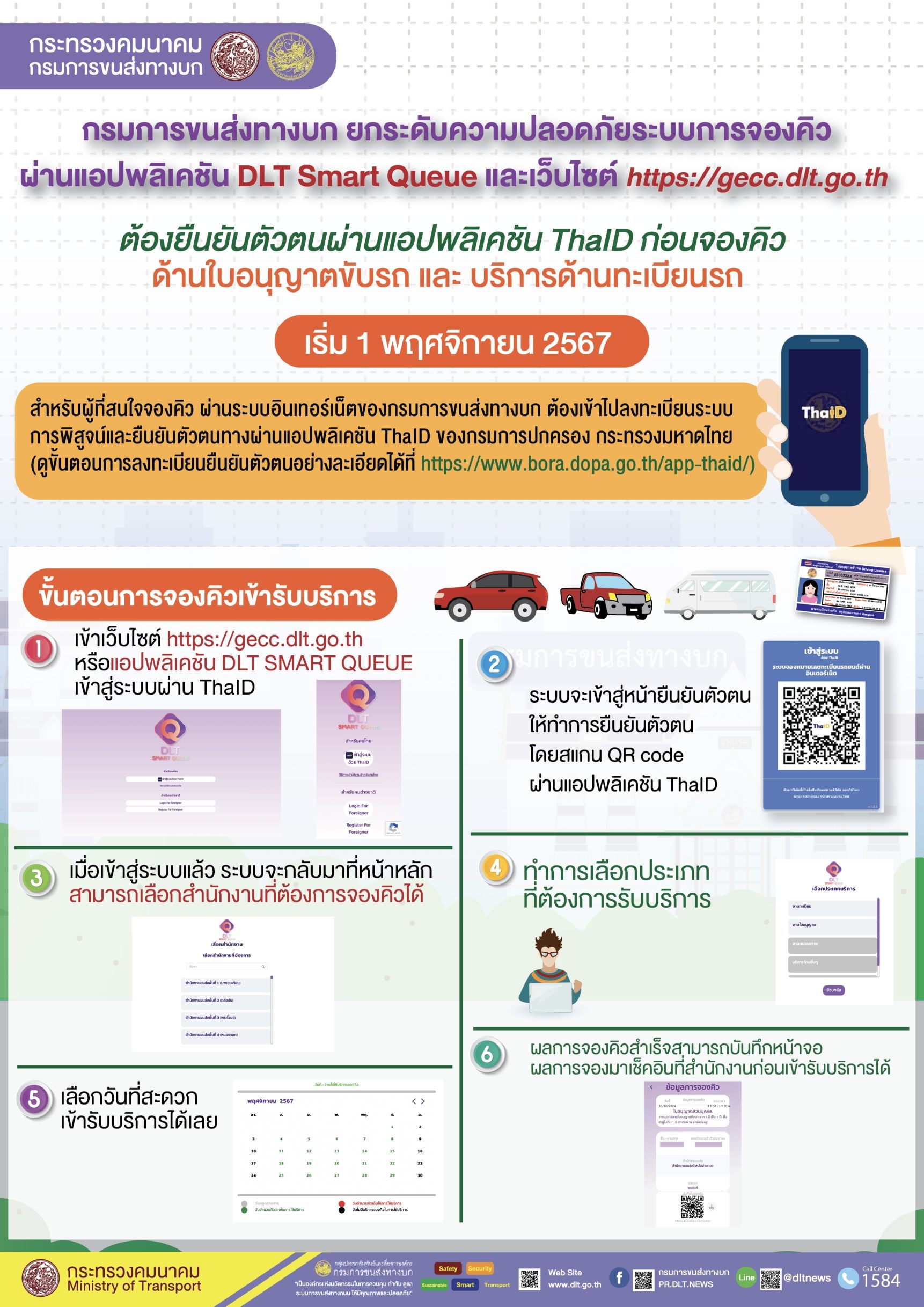 เว็บไซต์จองคิว DLT Smart Queue